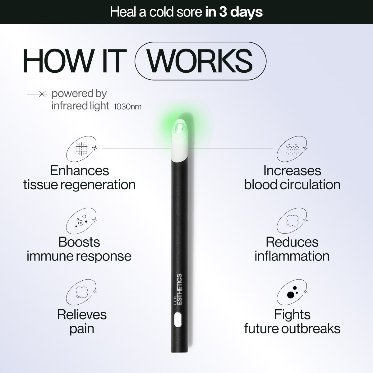 Glotech™ Lip Infrared Light Therapy Wand | LED Esthetics